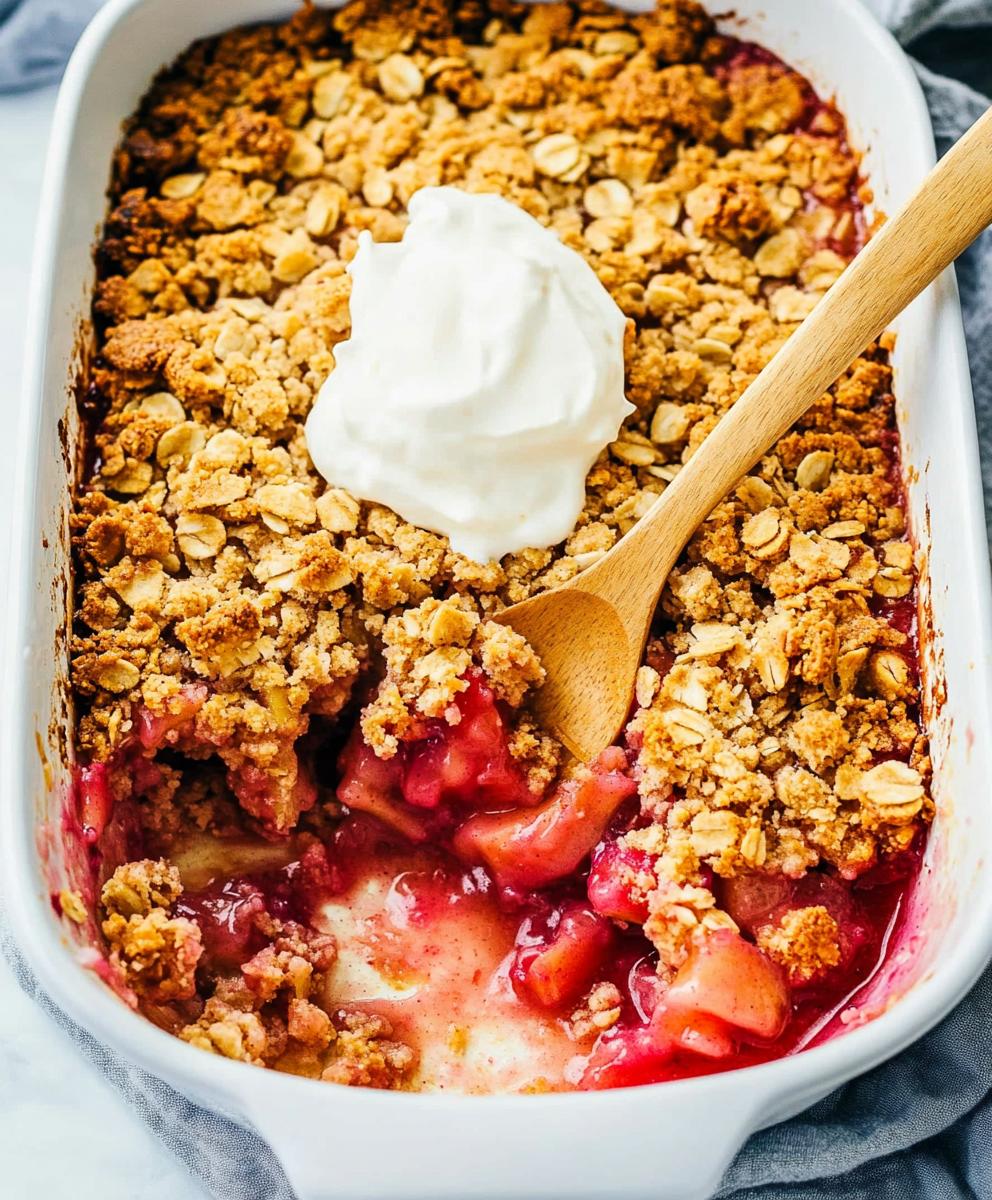 Classic Rhubarb Crisp Recipe - tastycookingtips.com