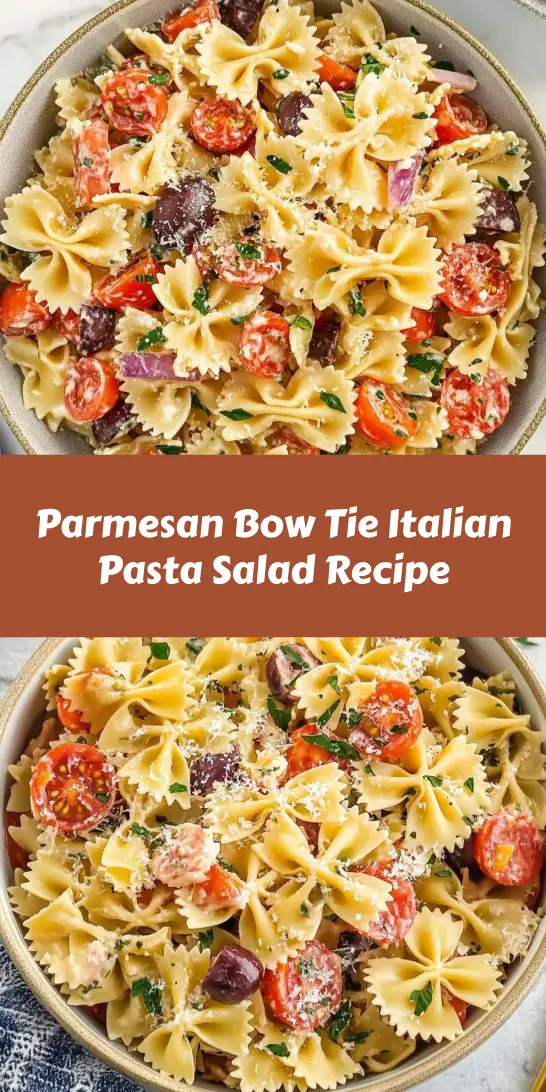 Parmesan Bow Tie Italian Pasta Salad Recipe - tastycookingtips.com