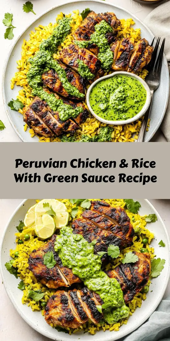 Peruvian Chicken & Rice With Green Sauce Recipe - tastycookingtips.com