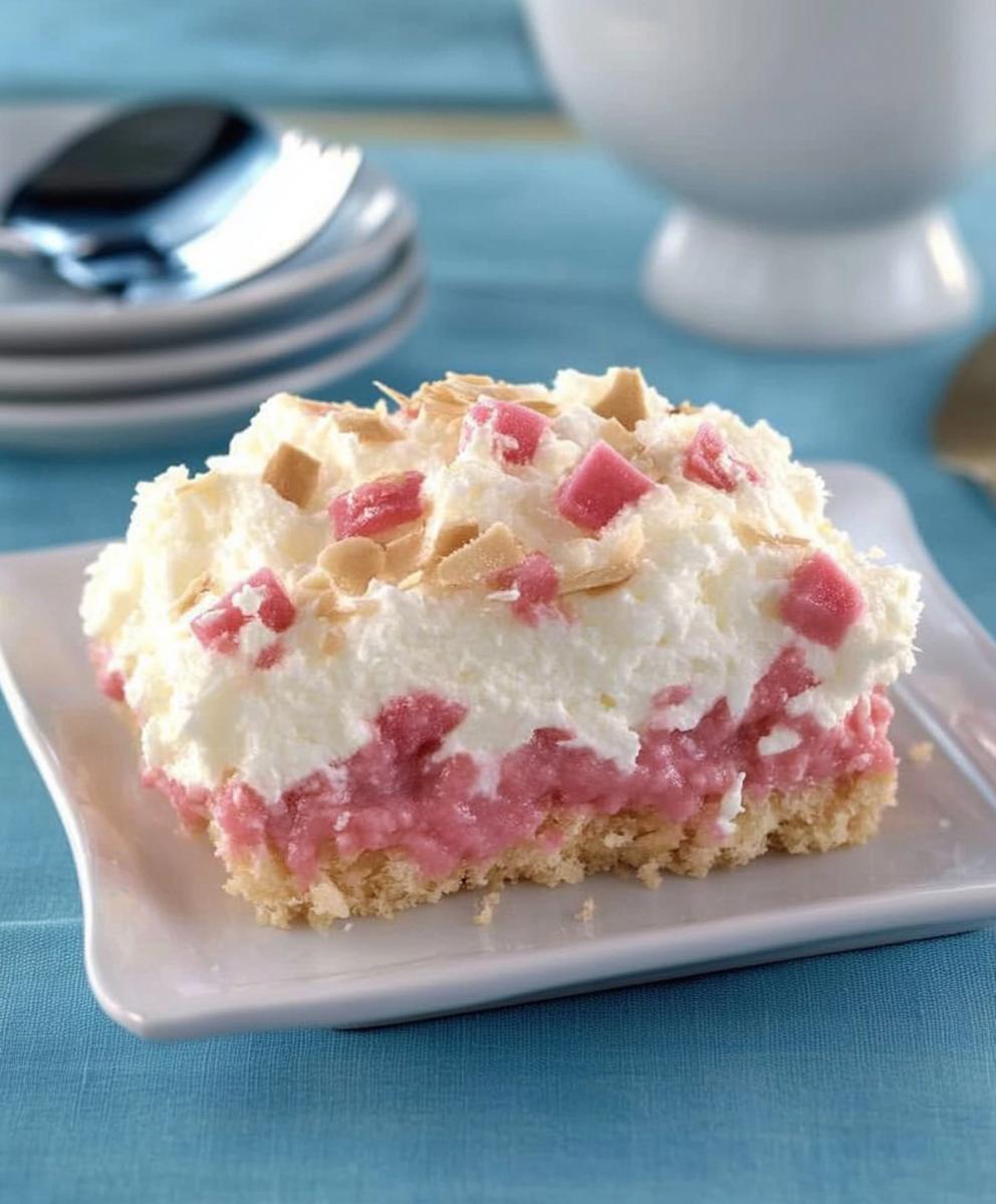 Rhubarb Fluff Recipe - tastycookingtips.com