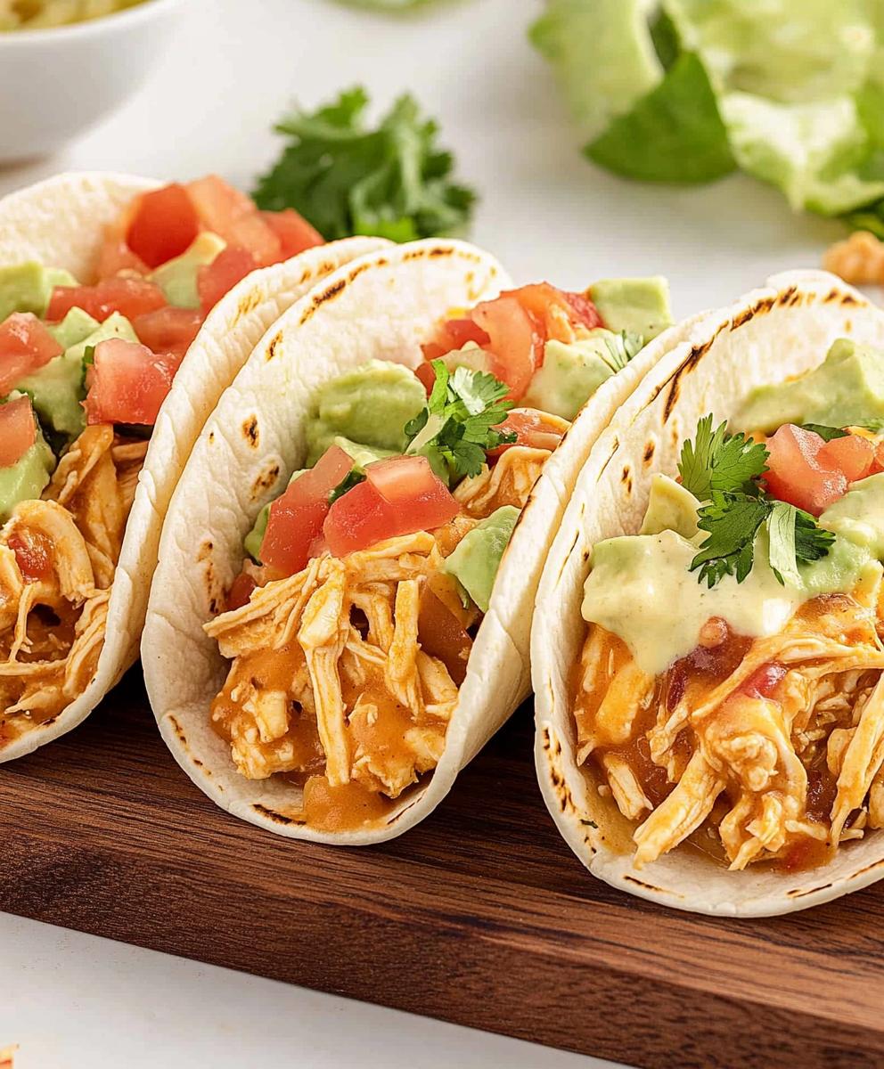 Slow Cooker Queso Chicken Tacos Recipe - tastycookingtips.com