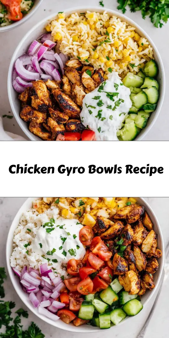 Chicken Gyro Bowls Recipe - tastycookingtips.com