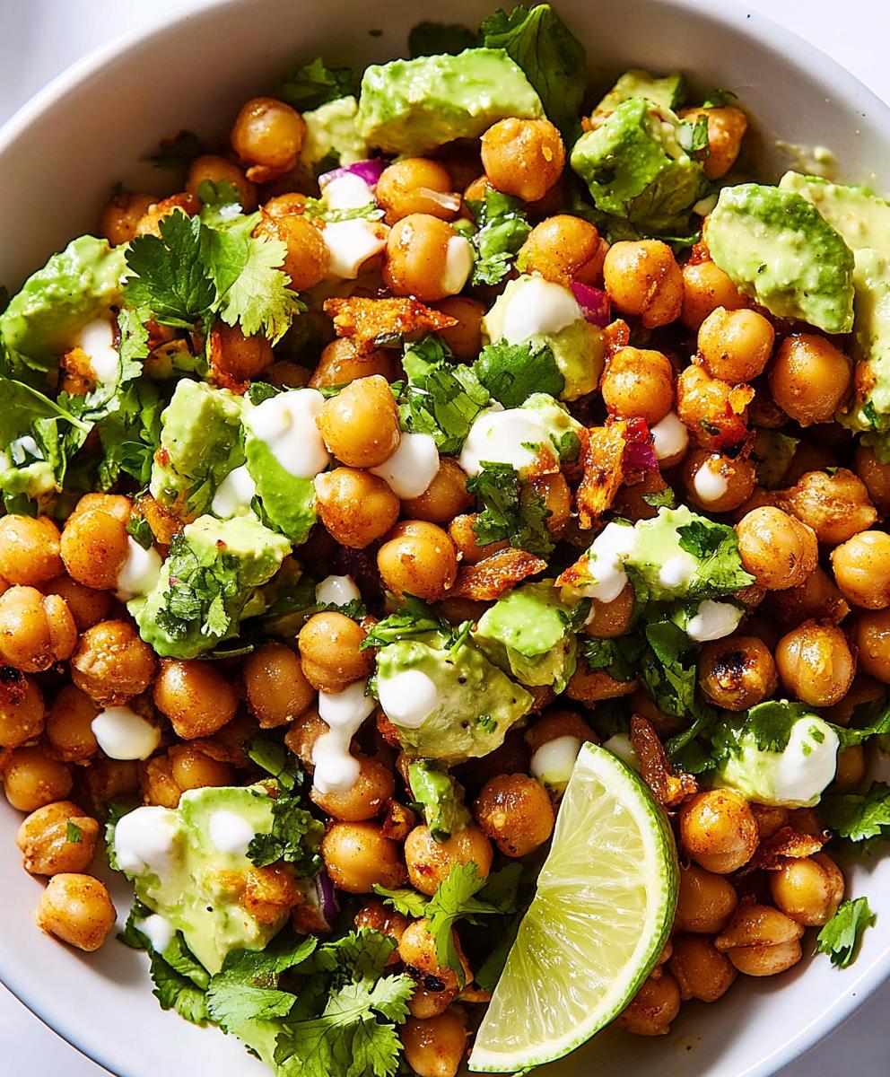Crispy Chili-lime Chickpea Salad Recipe - tastycookingtips.com