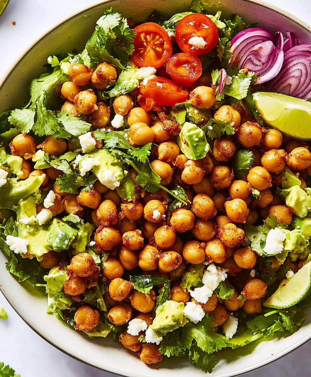 Crispy Chili-lime Chickpea Salad Recipe - tastycookingtips.com