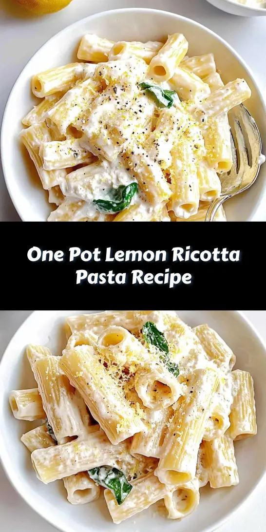 One Pot Lemon Ricotta Pasta Recipe - tastycookingtips.com