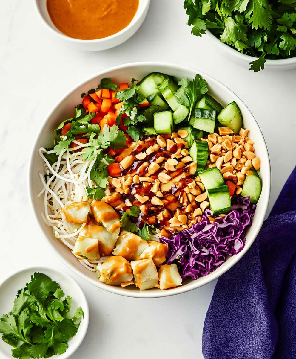 Spring Roll Bowl With Peanut Sauce Recipe - tastycookingtips.com