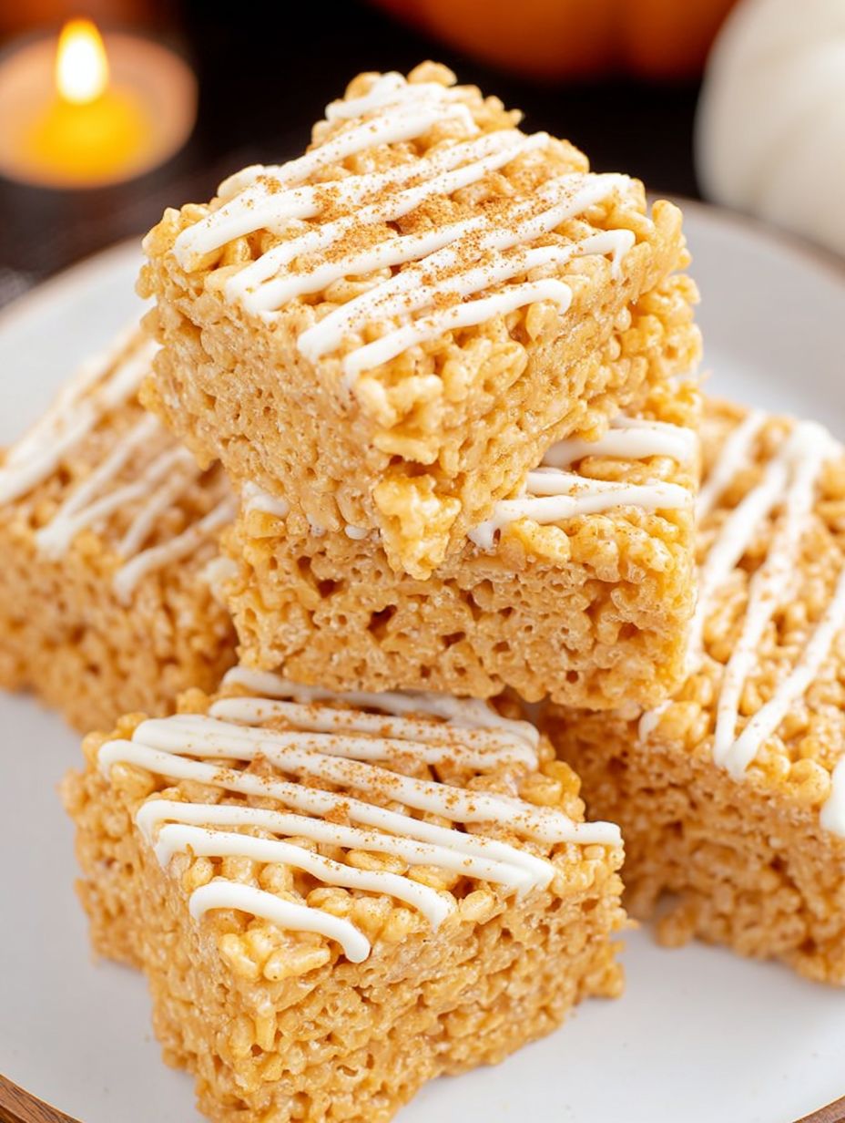 Pumpkin Spice Rice Krispie Treats Recipe - tastycookingtips.com