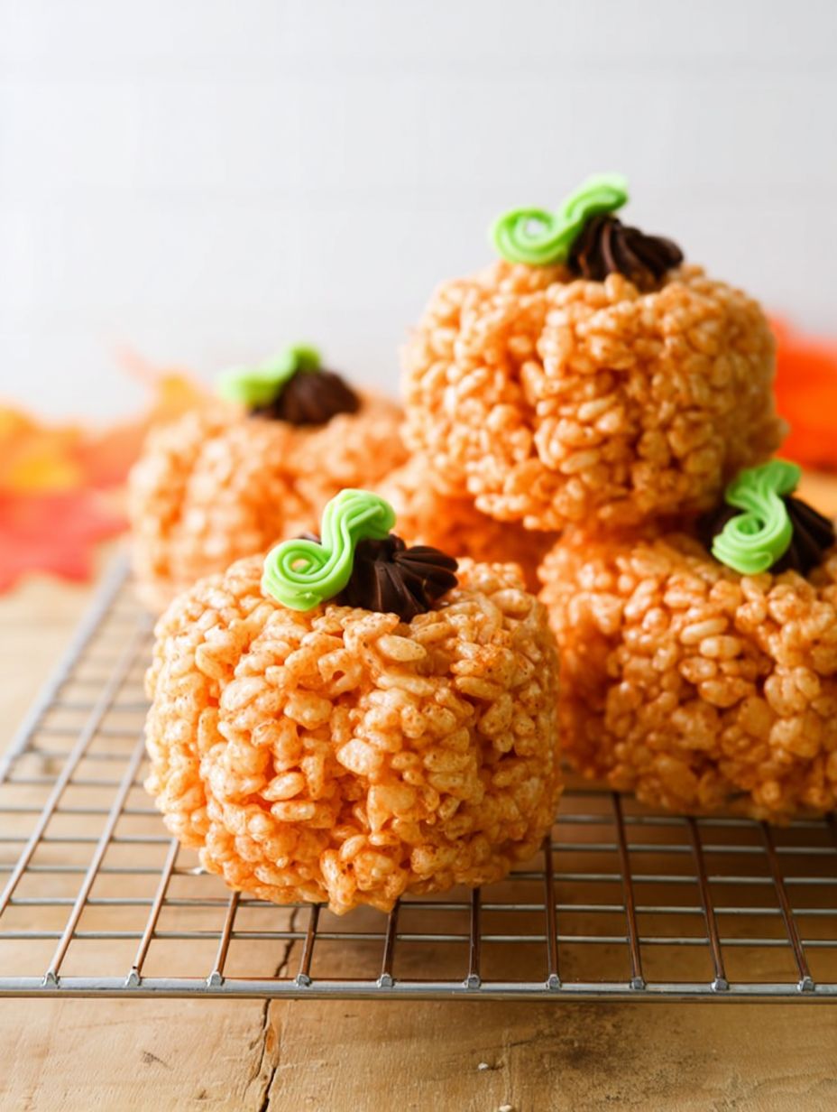Pumpkin Rice Krispie Treats Recipe - tastycookingtips.com