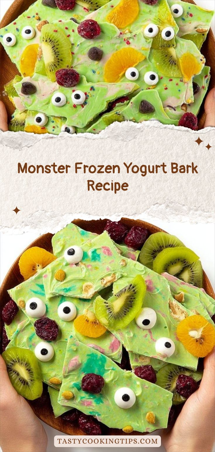 Monster Frozen Yogurt Bark Recipe - tastycookingtips.com