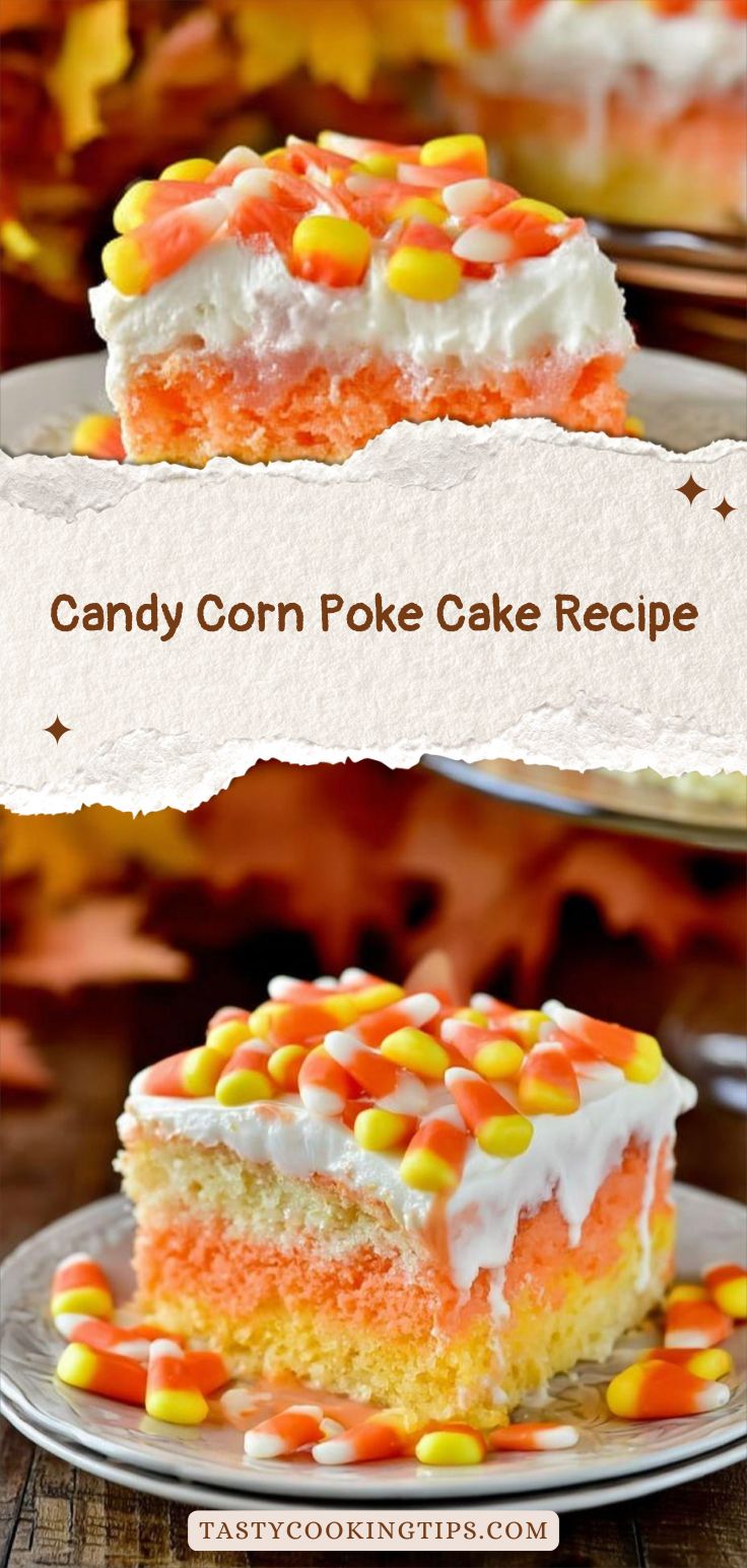 Candy Corn Poke Cake Recipe - tastycookingtips.com