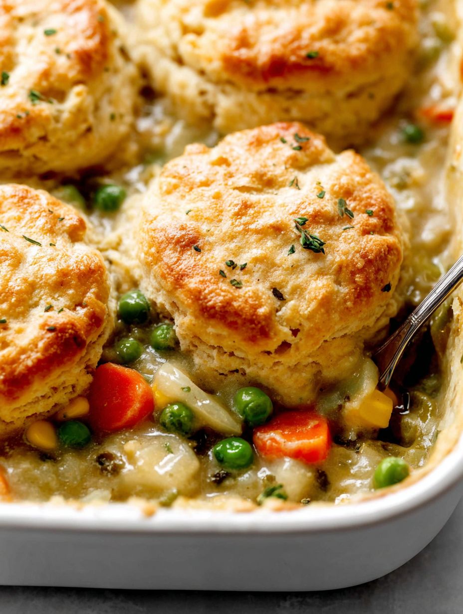 Biscuit & Vegetable Pot Pie (casserole) Recipe - tastycookingtips.com